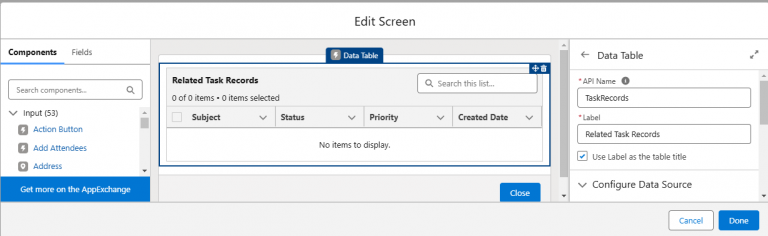 Implementing Data Tables in Salesforce Screen Flow: A Comprehensive Guide