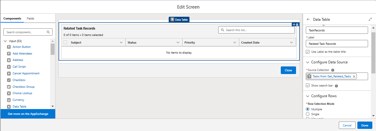 Implementing Data Tables in Salesforce Screen Flow: A Comprehensive Guide