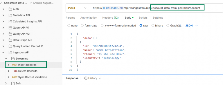 How To Load Data From Postman Into Data Cloud Using Ingestion Api